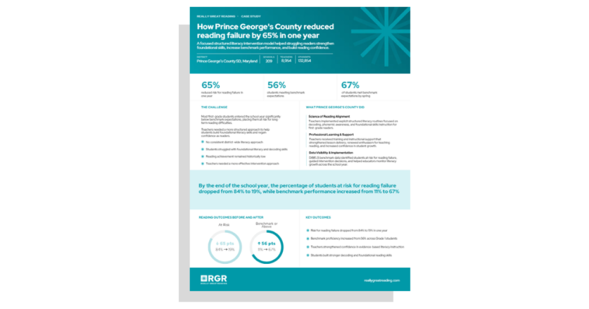Prince George’s County School District Case Study | Really Great Reading